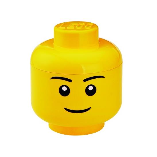 LEGO - Set van 2 - Opbergbox Iconic Hoofd Boy 24 cm, Geel - LEGO kopen ...