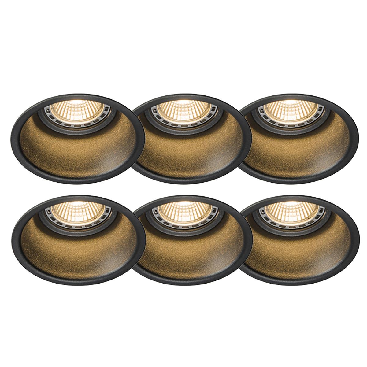 QAZQA Set van 6 moderne inbouwspots zwart - Dept kopen? Shop bij fonQ!