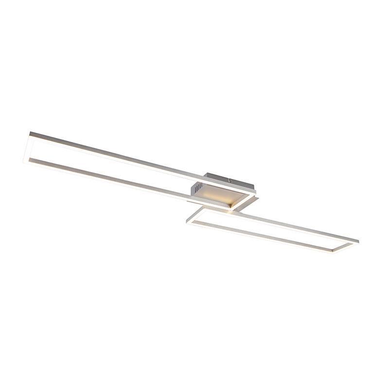 QAZQA Plafondlamp langwerpig staal 3-staps dimbaar - Plazas Novo kopen ...