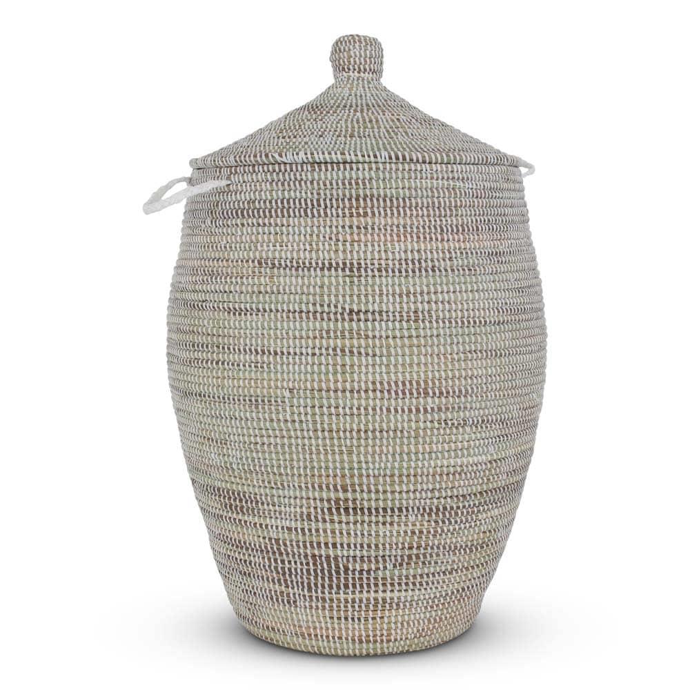 Safaary - Rieten Wasmand met Deksel van Zeegras Wit -Ø 45 x 75cm kopen ...