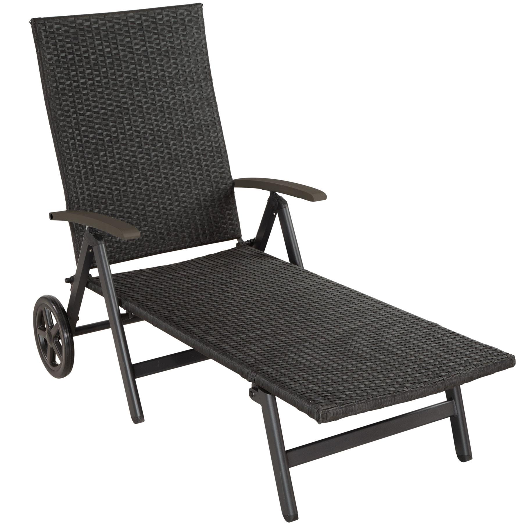 tectake Wicker ligbed Auckland opvouwbaar met aluminium frame kopen ...