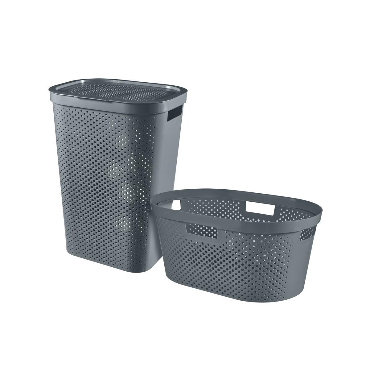 Curver Infinity Recycled Wasmand 60L + Wasmand 40L - Grijs kopen? Shop ...