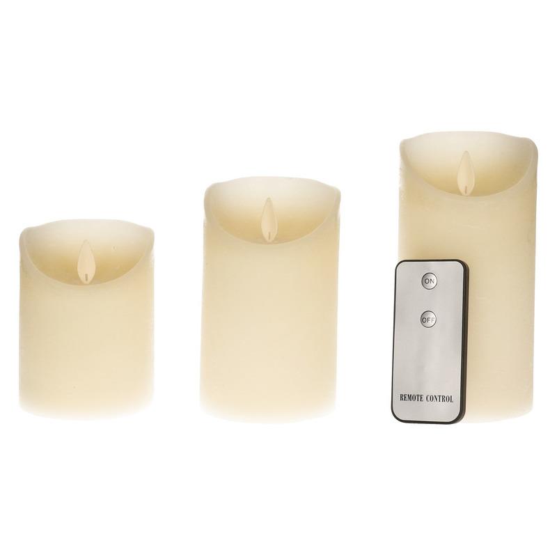 Anna's Collection Stompkaarsen - 3x - ivoor - LED kaarsen kopen? Shop ...