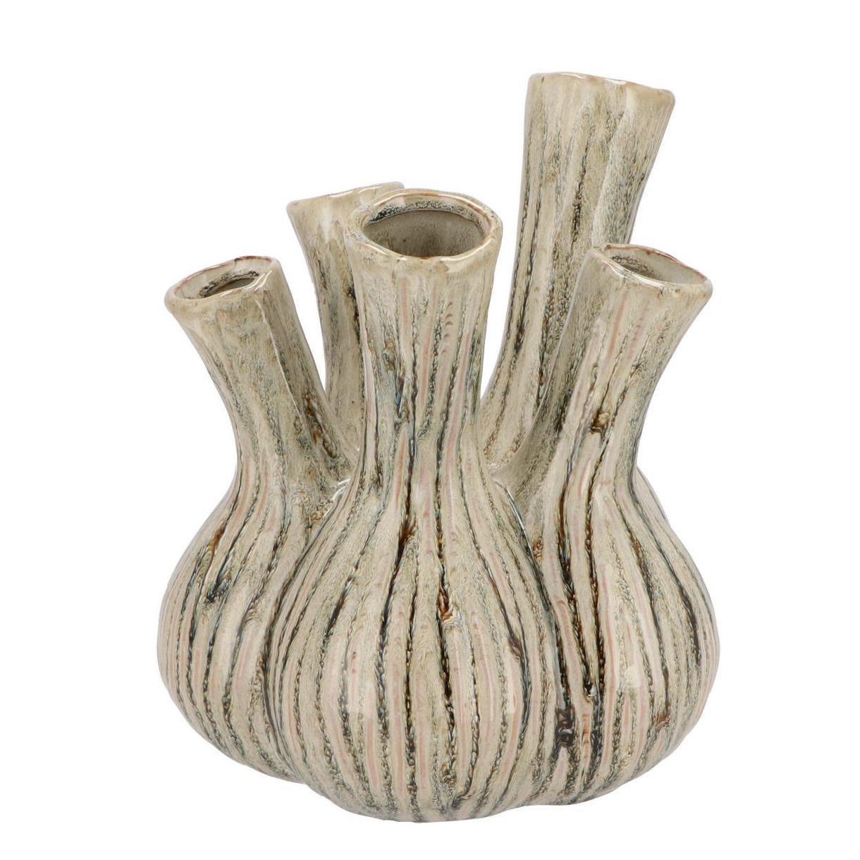 DK Design vaas Aglio - tulpenvaas - rustiek groen - D17 x H20 cm kopen ...