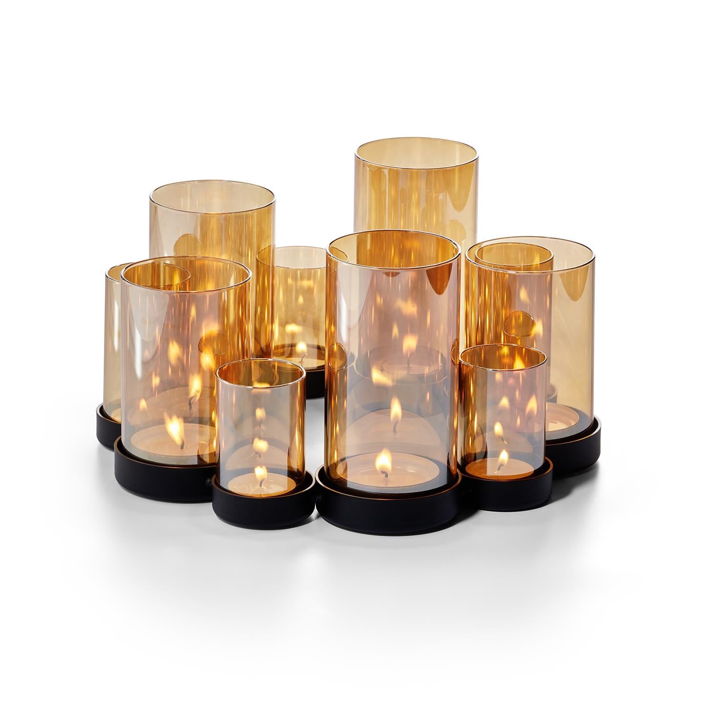 Philippi Lichtermeer Horizonte Kandelaar - Glas Goud - Basis Zwart ...