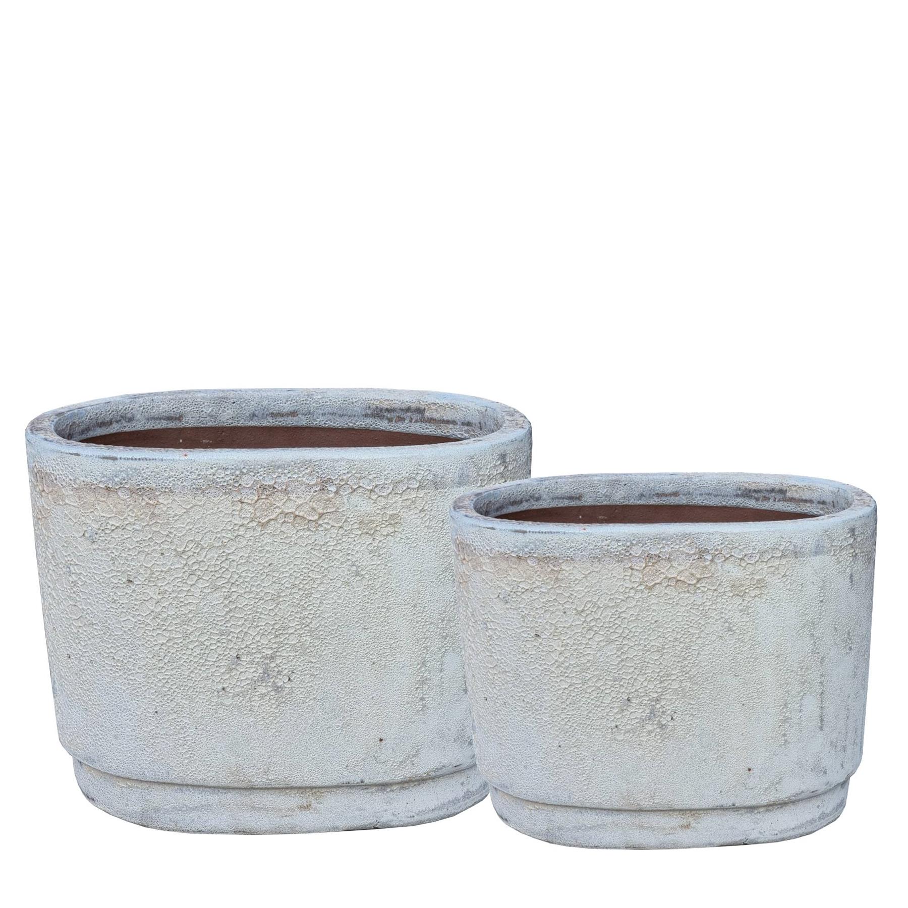 PTMD Javier Grey ceramic pot oval set of 2 kopen? Shop bij fonQ!