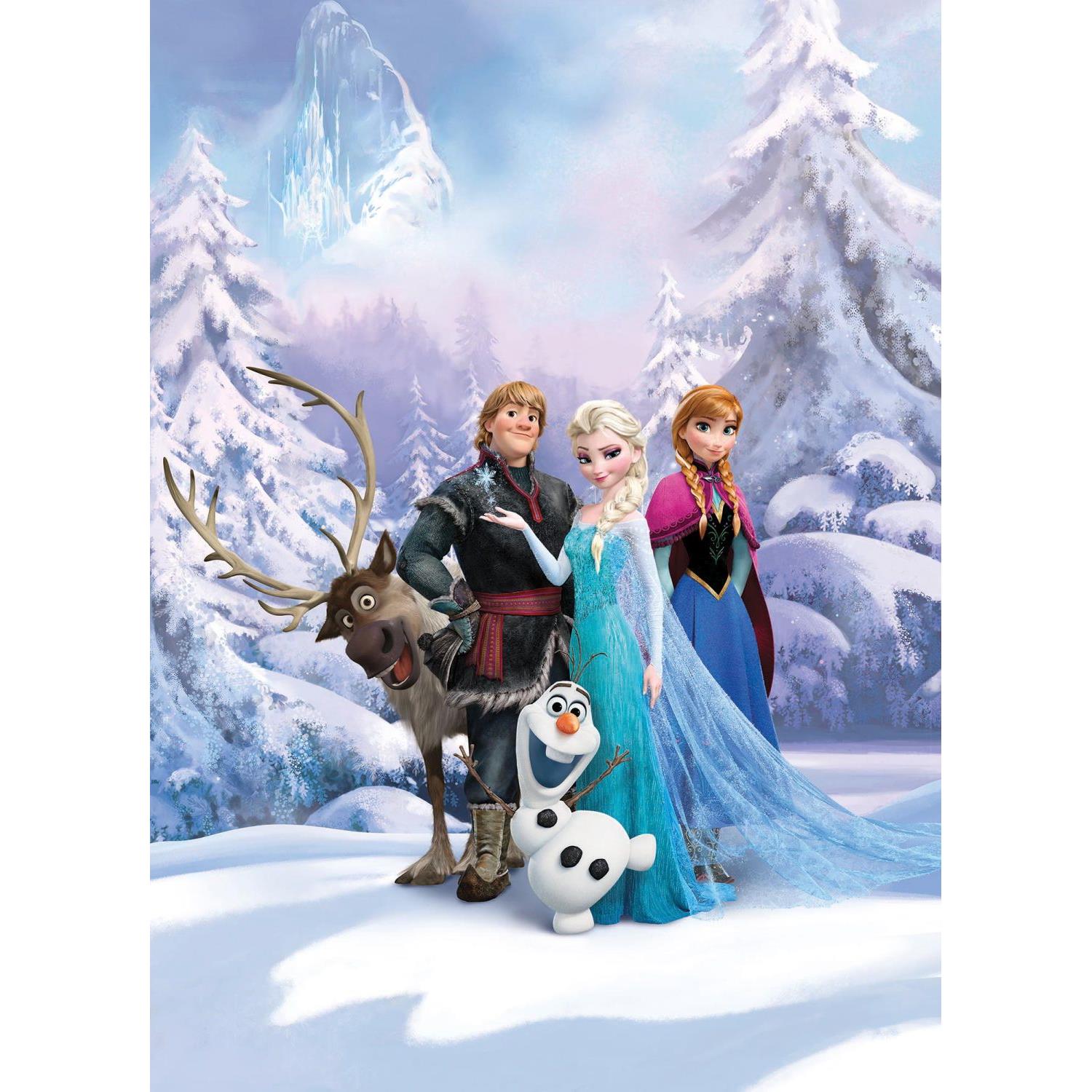 Sanders & Sanders fotobehang frozen winter wonderland blauw - 184 x 25 ...