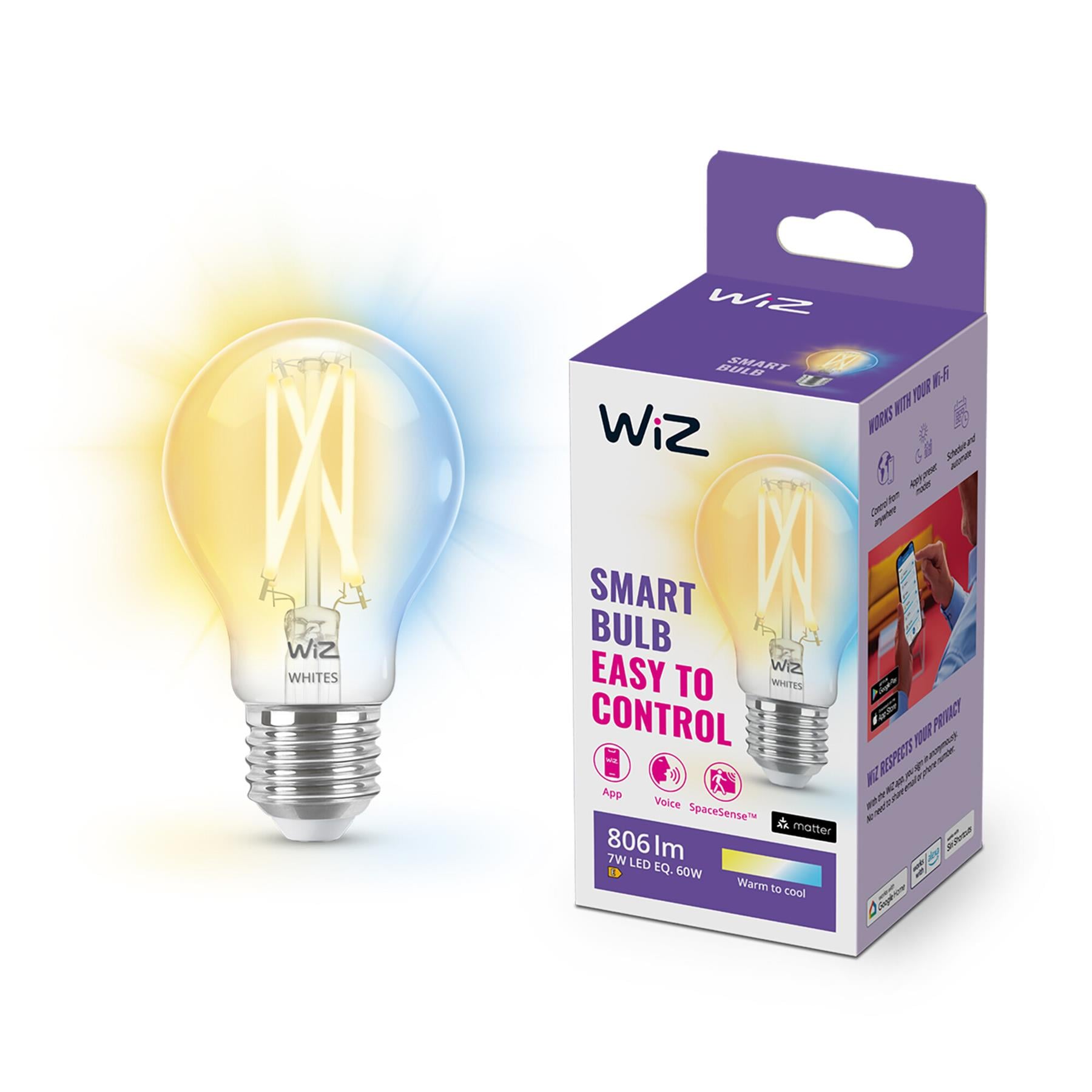 WiZ Lamp Filament - Slimme LED-Verlichting - Warm- tot Koelwit Licht ...