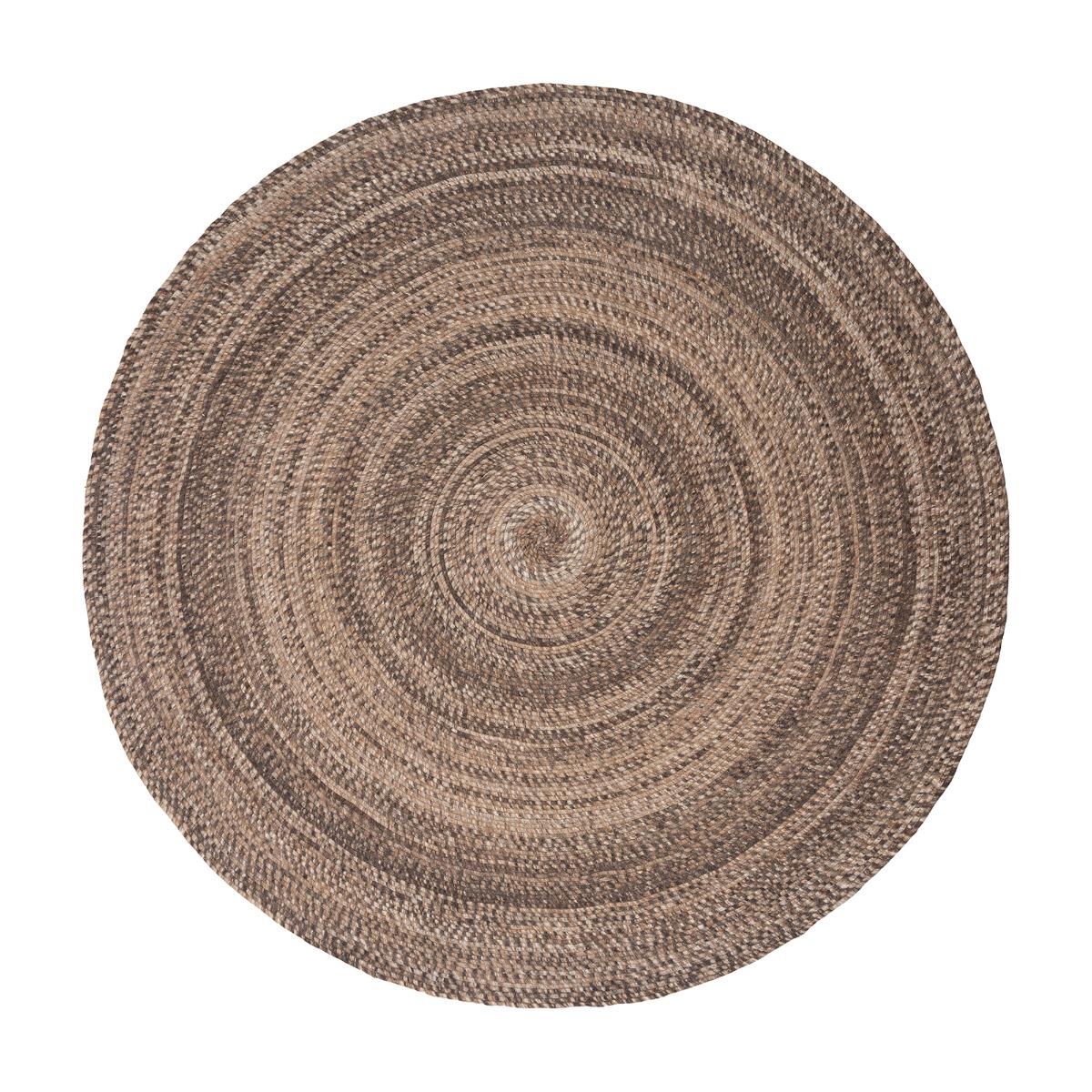 Interieur05 Wollen vloerkleed Rond Gapo Donkerbruin 150cm kopen? Shop ...