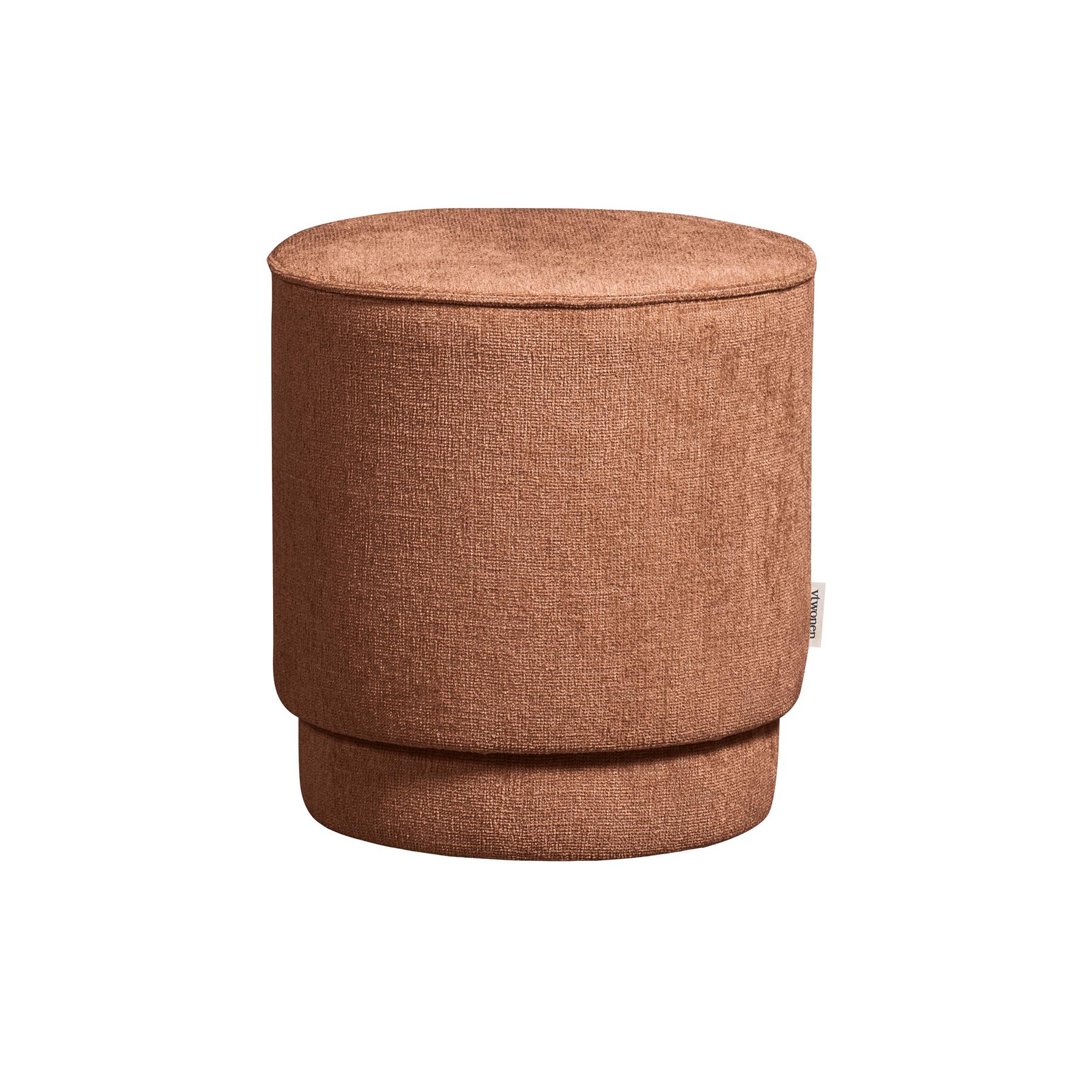 vtwonen Pearl Poef - Stof - Rust Melange - 45xØ40 kopen? Shop bij fonQ!