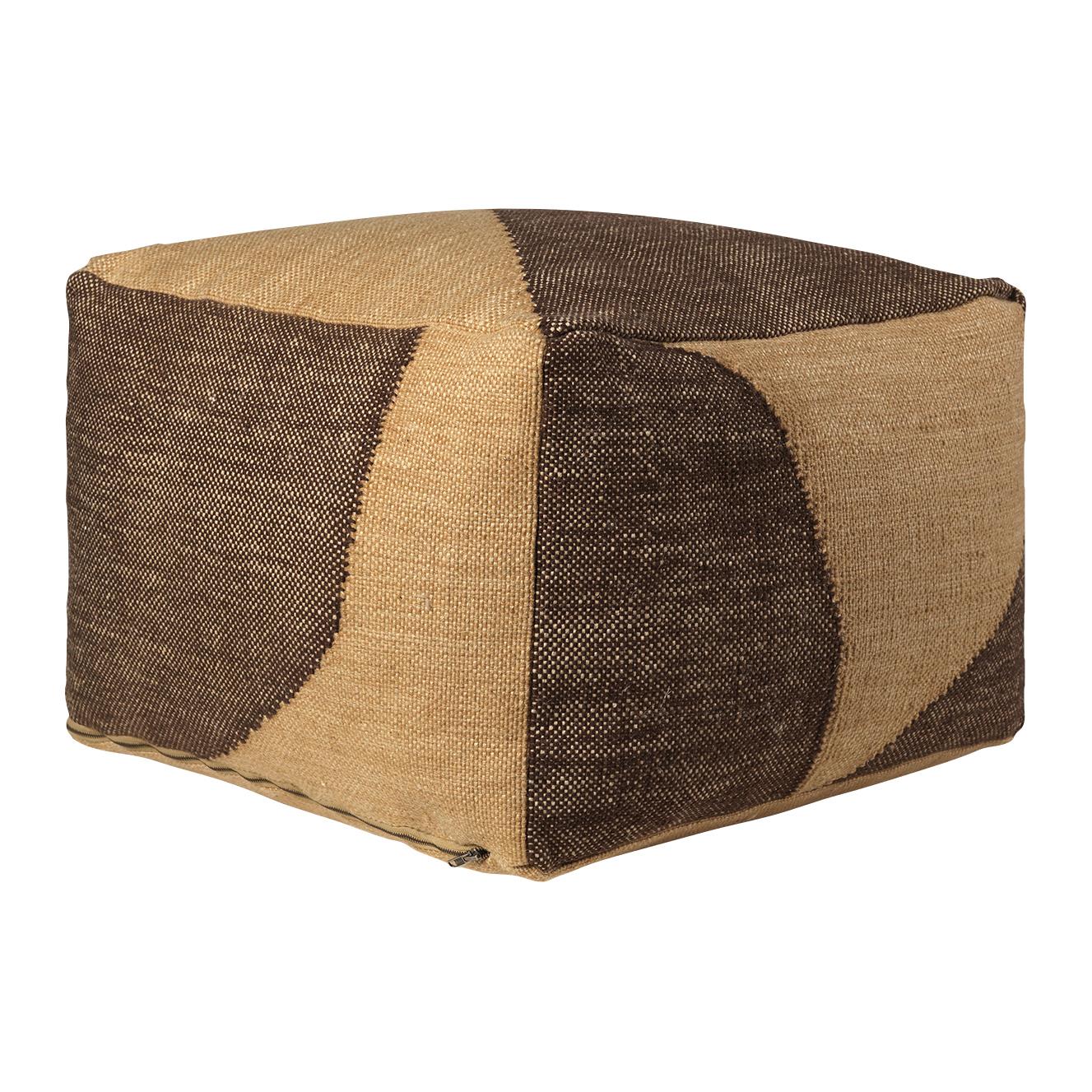 Ferm Living Forene Poef - Vierkant - Tan/Chocolate kopen? Shop bij fonQ!