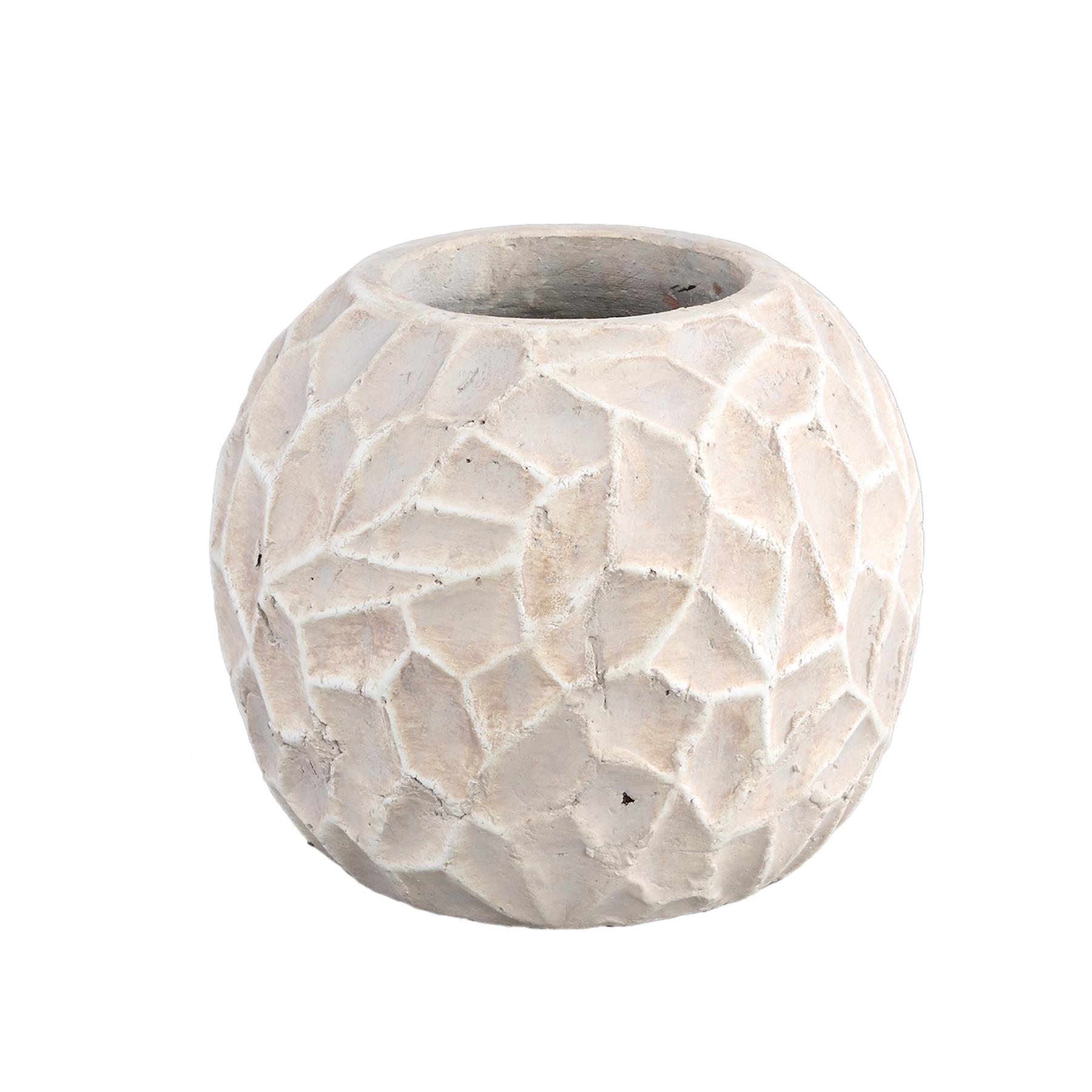 PTMD Philly Cream ceramic pot dented round L kopen? Shop bij fonQ!