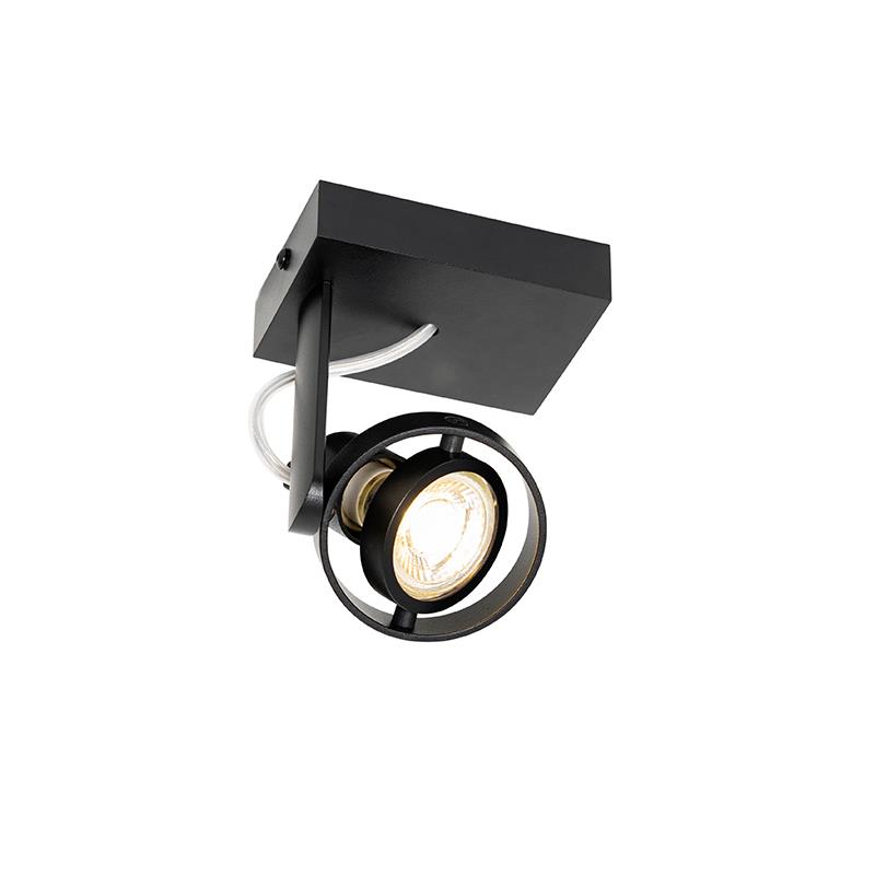 QAZQA Moderne plafondspot zwart draai- en kantelbaar GU10 50mm - kopen ...