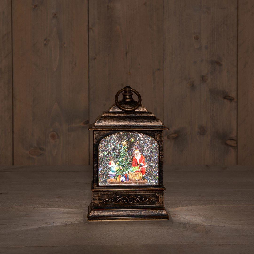 Anna's Collection - B.O. Lantern Santa Glitter Water Led Warm White ...