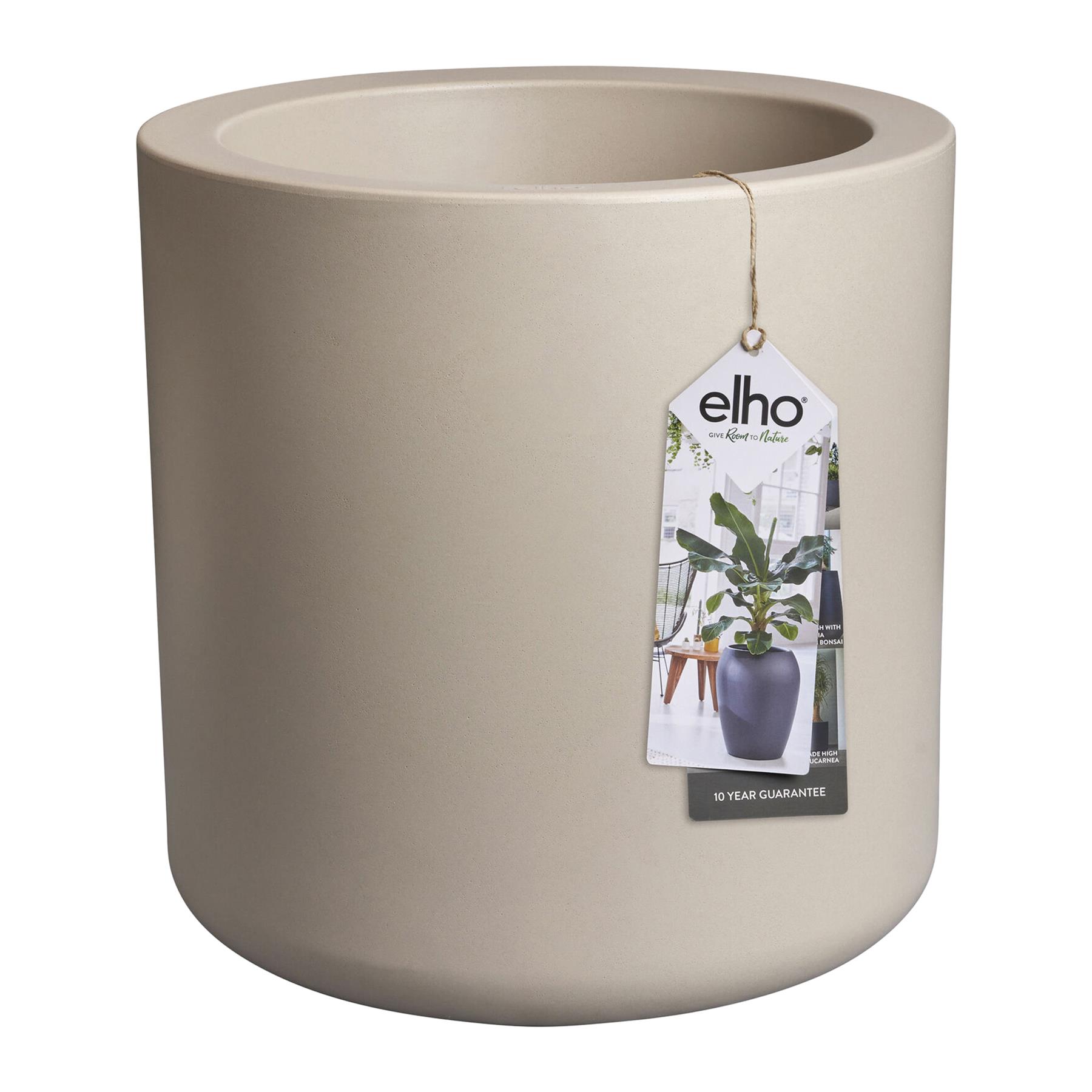 Elho Pure Cilinder Wheels 50 - Beige - L 50 x B x H 50 cm - Balkon ...