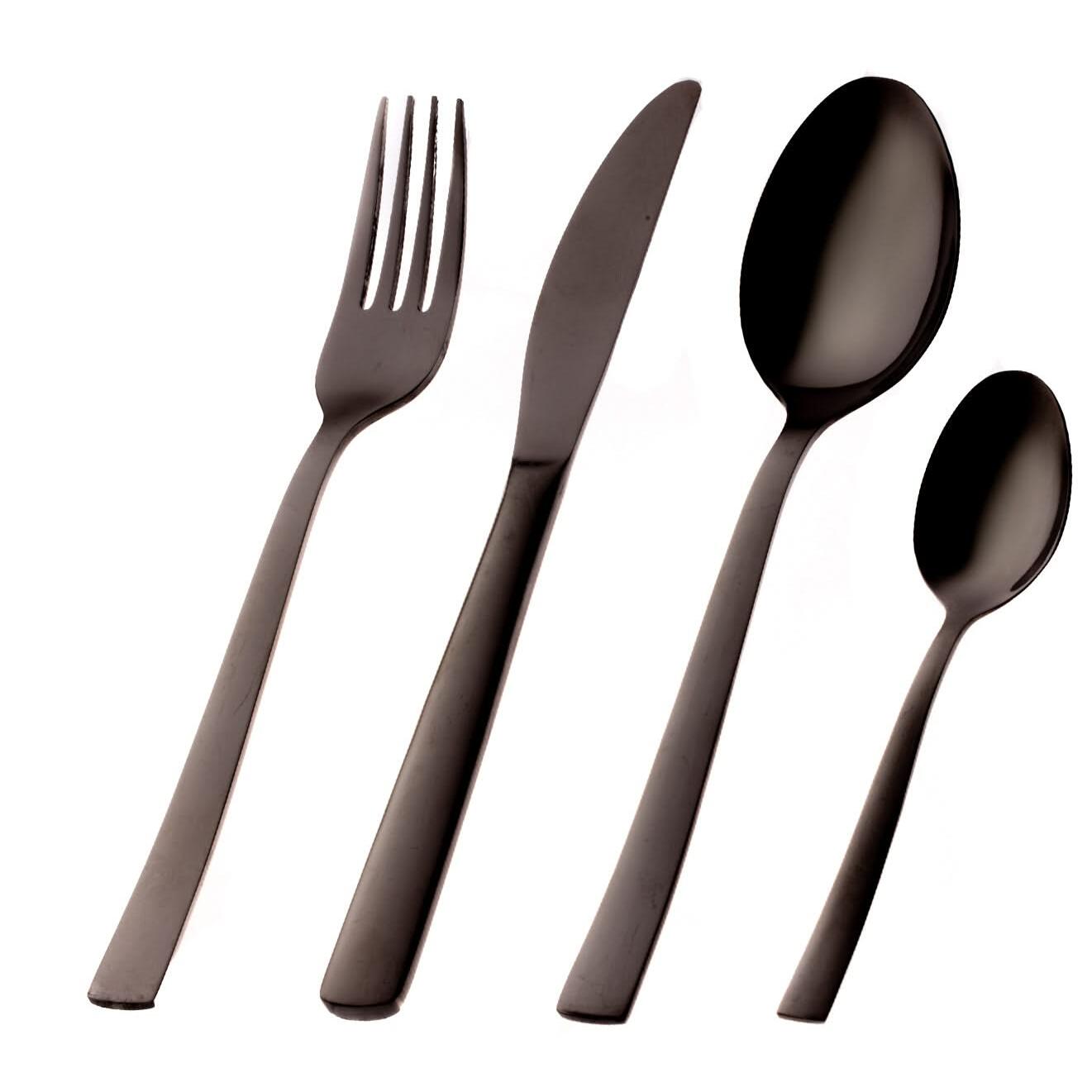 Sareva Bestekset - 16-delig | 4 personen - Zwart kopen? Shop bij fonQ!