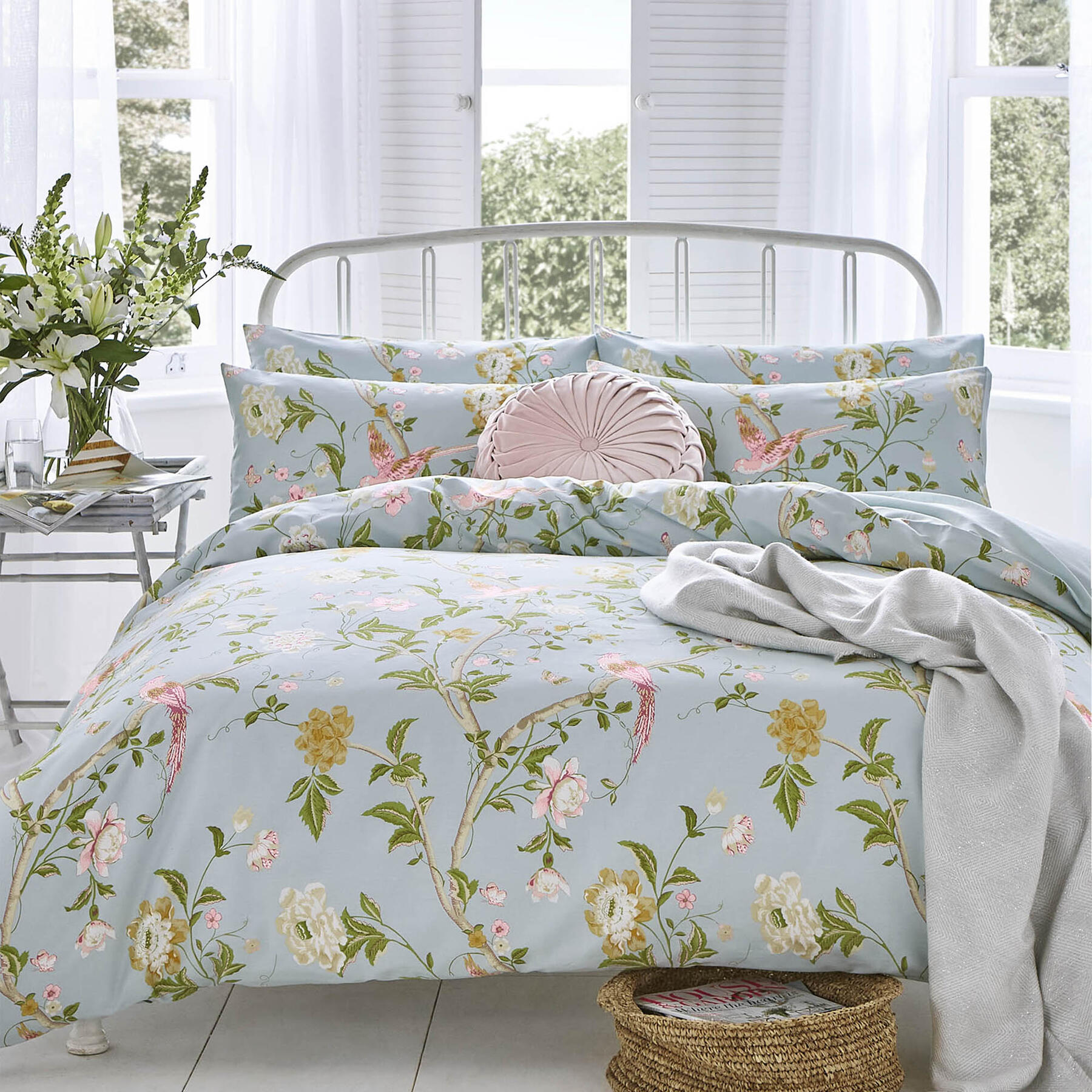 Laura Ashley Summer Palace Duckegg Dekbedovertrek lits-jumeaux 230 x ...