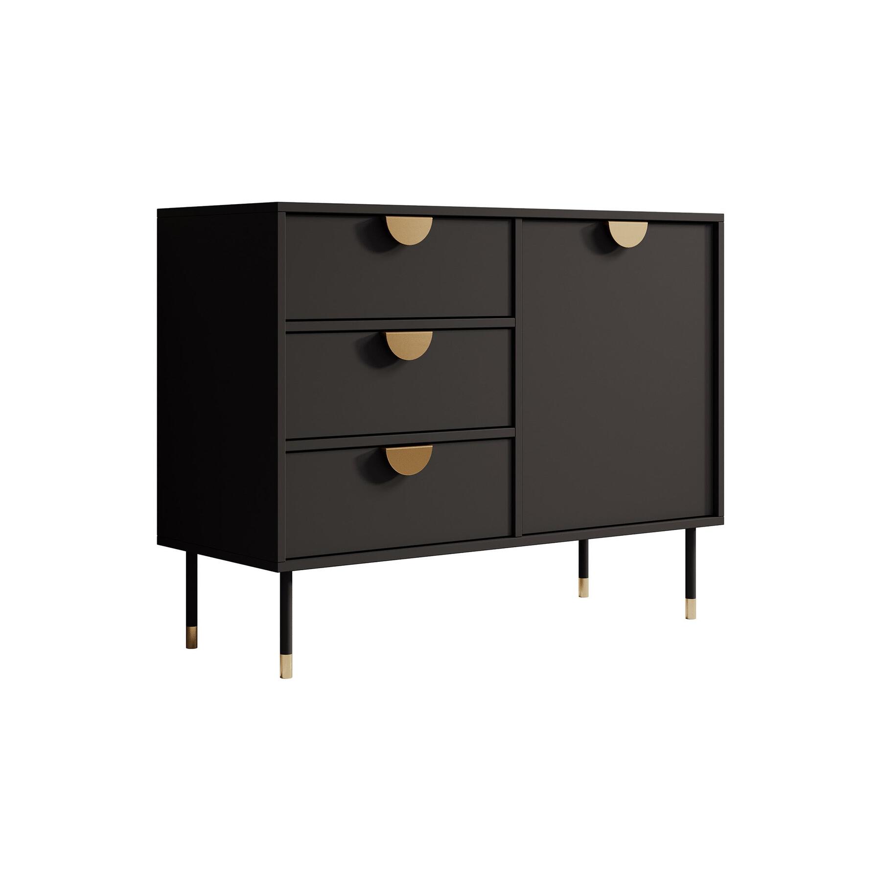 Meubella - Dressoir Veerle - Zwart - 100 cm kopen? Shop bij fonQ!