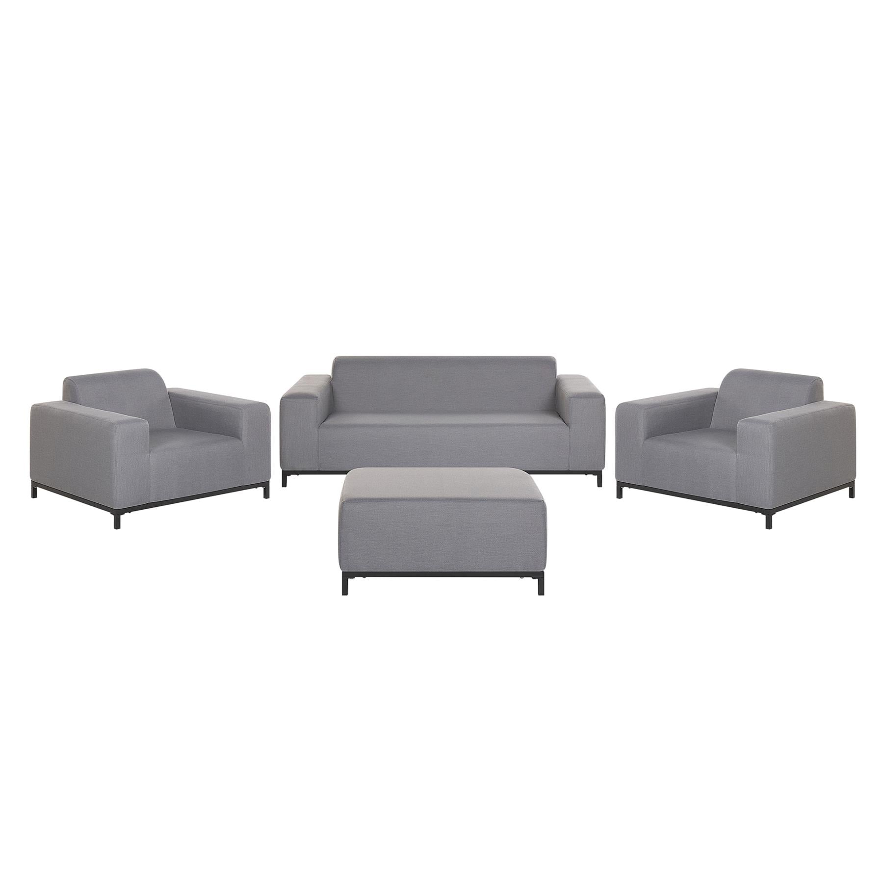 Beliani - ROVIGO - Loungeset voor 5 - Grijs|Zwart - Polyester kopen ...