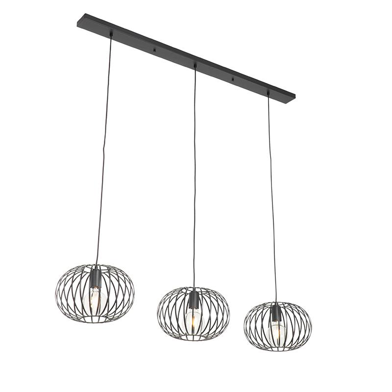 QAZQA Design hanglamp zwart 3-lichts - Johanna kopen? Shop bij fonQ!