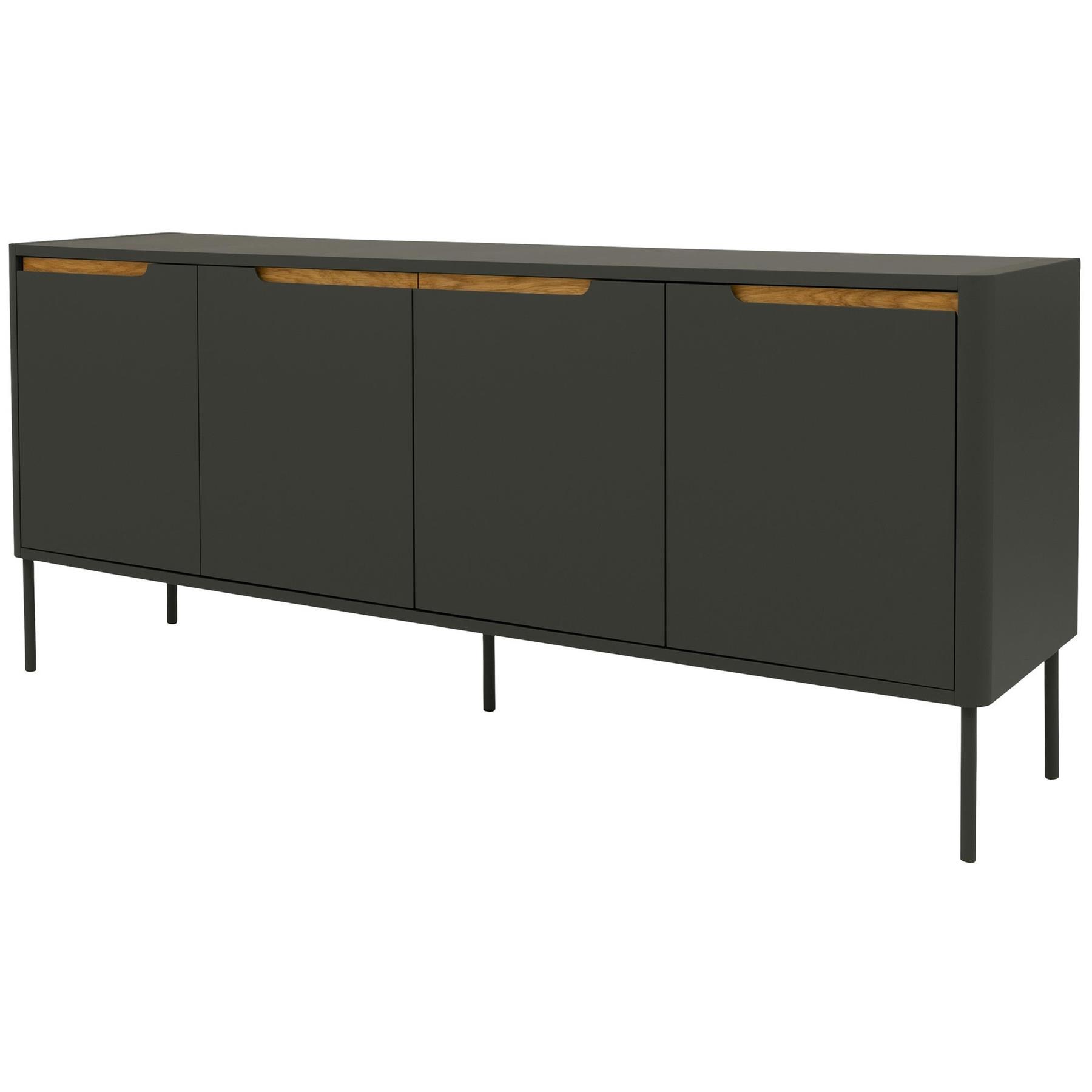 Tenzo Switch Dressoir 4-Deuren Antraciet | Eiken kopen? Shop bij fonQ!